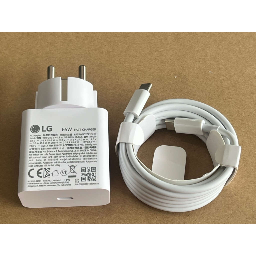 Bộ Sạc laptop LG TYPE C 65W ( 20V 3.25A ) LP65WGC20P-EK B , HÀNG ZIN ...