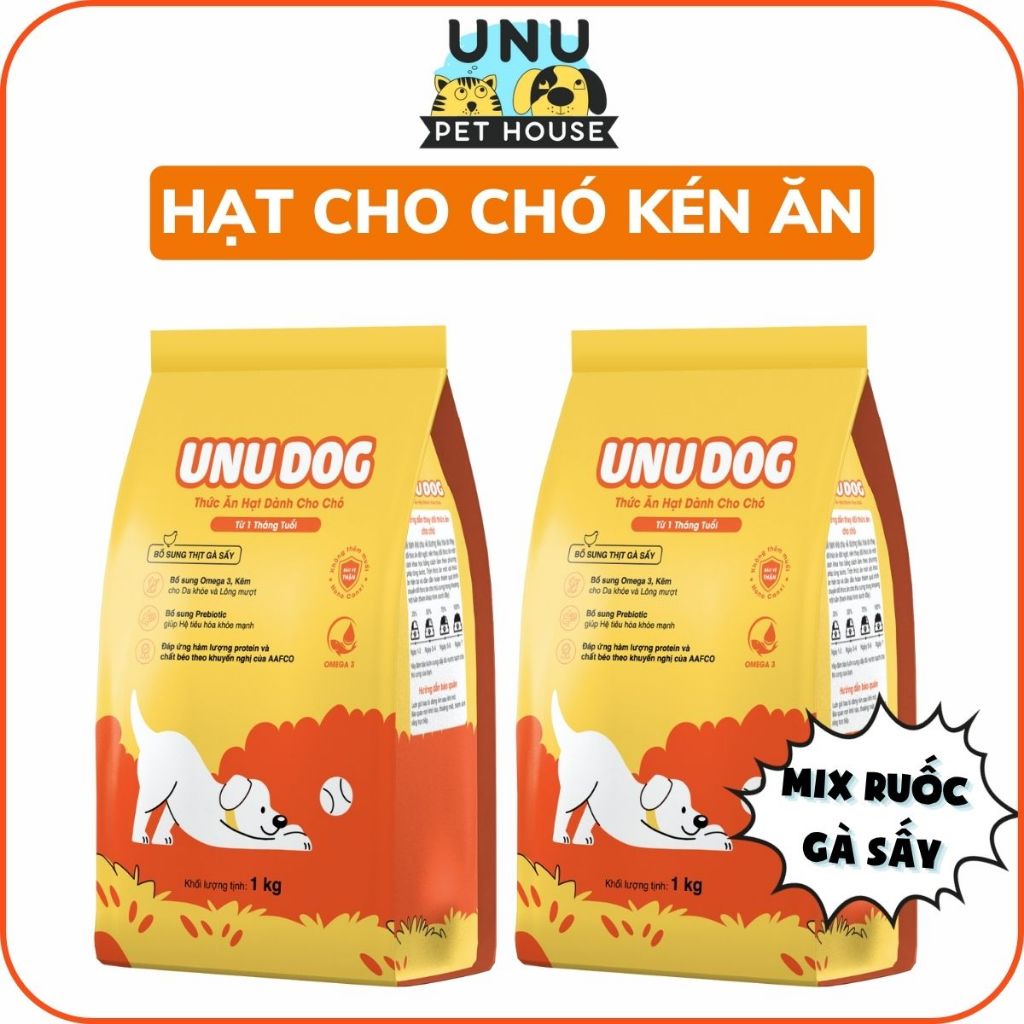 Hạt cho chó UNUDOG giảm rụng lông combo 2kg mix ruốc gà thơm ngon - UNU ...