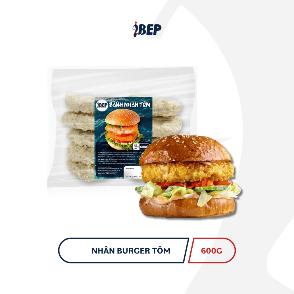 Burger Tôm iBep - Gói 600g | Shopee Việt Nam