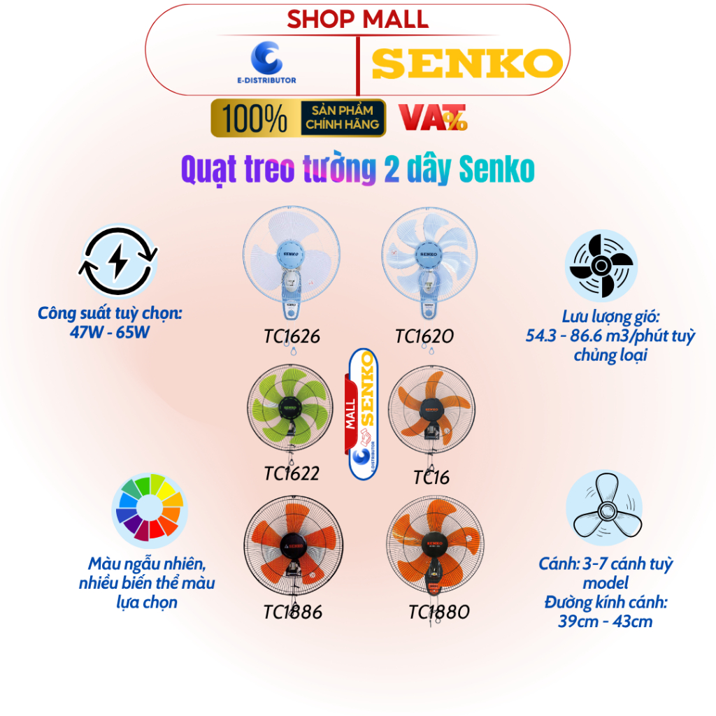 [HỎA TỐC] Quạt Treo Tường 2 Dây Senko TC16/TC1620/TC1622/TC1626/TC1880 ...