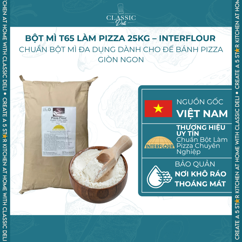 Bột Mì T65 Làm Pizza 25kg – Interflour INT0604-001 – Chuẩn Bột Mì Đa ...