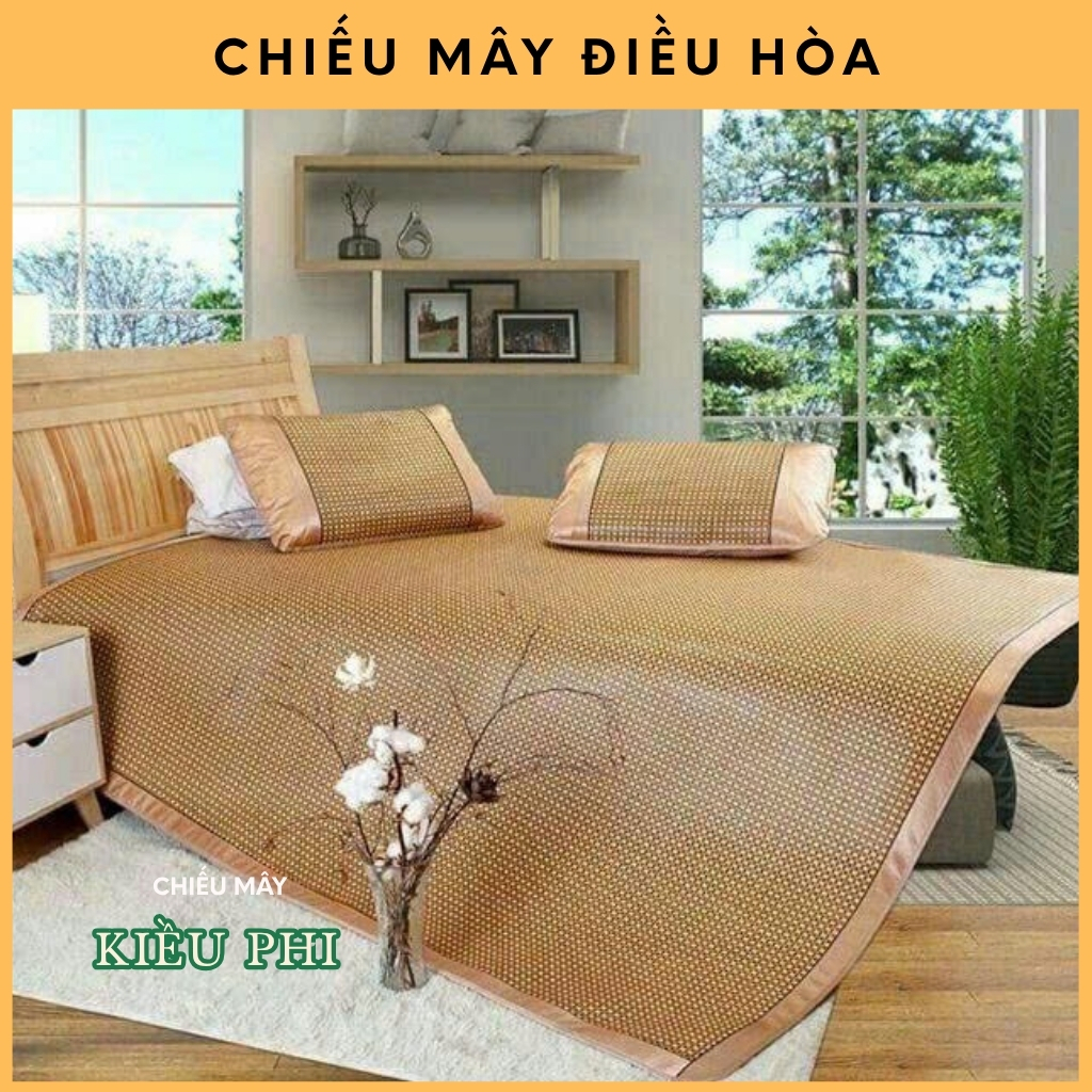 [Chiếu Điều Hoà]- Sợi Mây Lót Lụa Cao Cấp-Chiếu Mùa Hè Có Chun Cài Góc ...