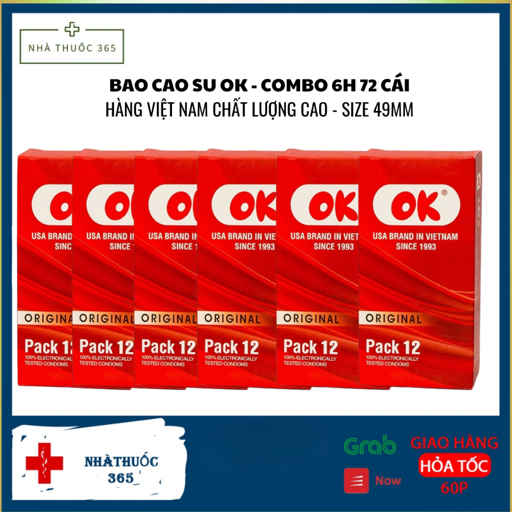 [CHUẨN]COM 6 Hộp Bao cao su Ok Original 72 Cái | Shopee Việt Nam