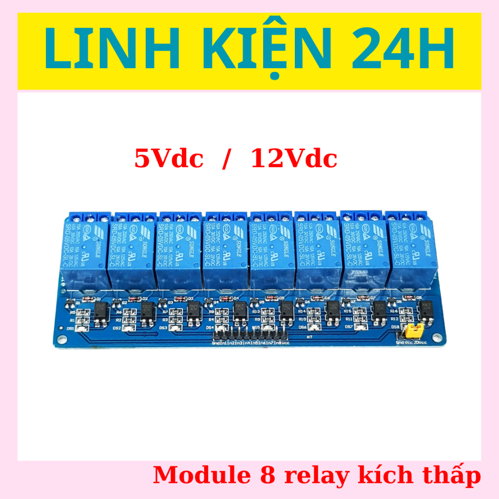 Module 8 Relay Với Opto Cách Ly - Mạch 8 relay kích thấp - Relay kích ...