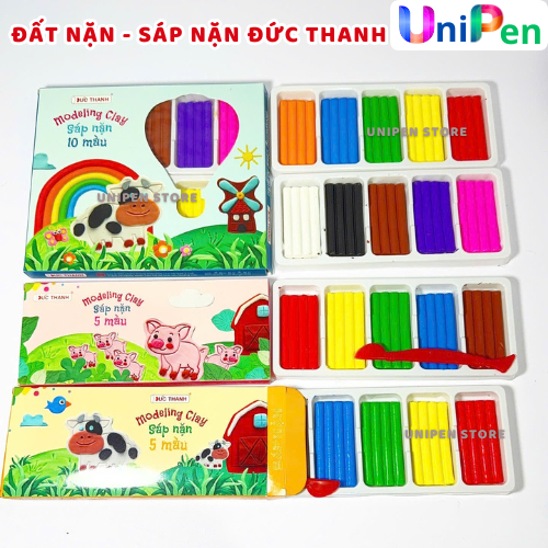 Đất sét, đất nặn 5 màu ,10 màu ĐỨC THANH an toàn cho bé , không dính ...