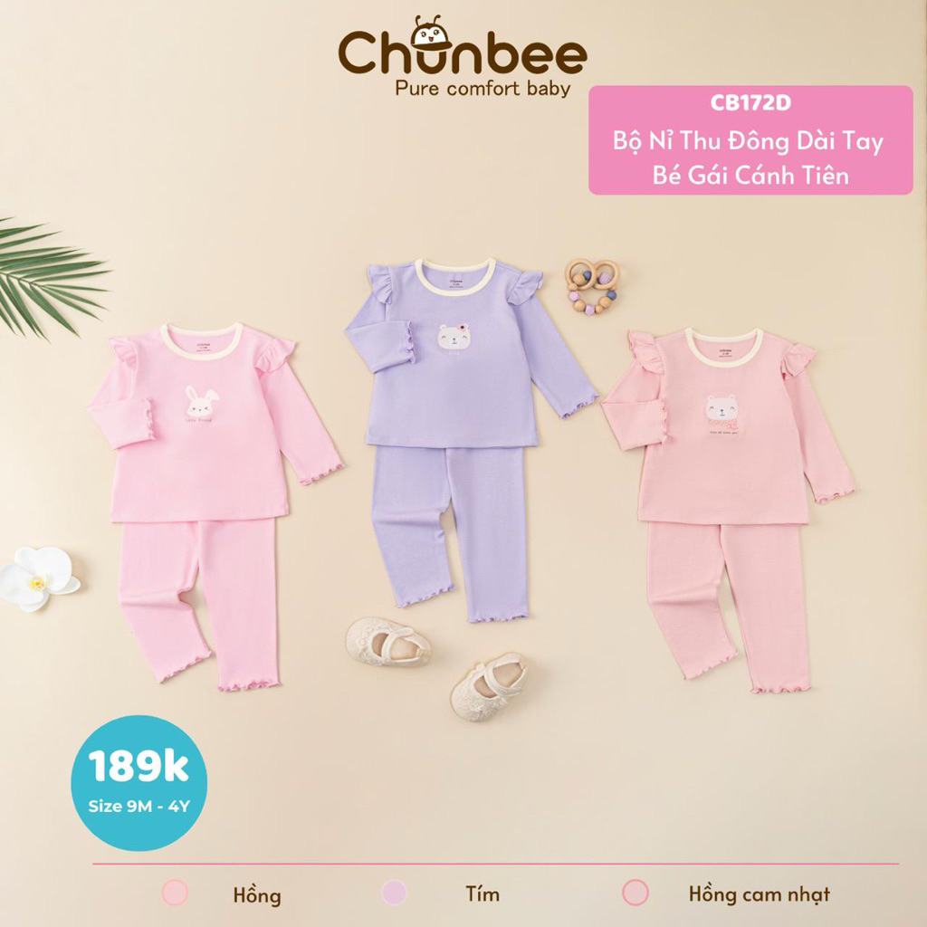 Chunbee Bộ dài tay petit thu đông phối viền be cho bé gái xinh yêu ...