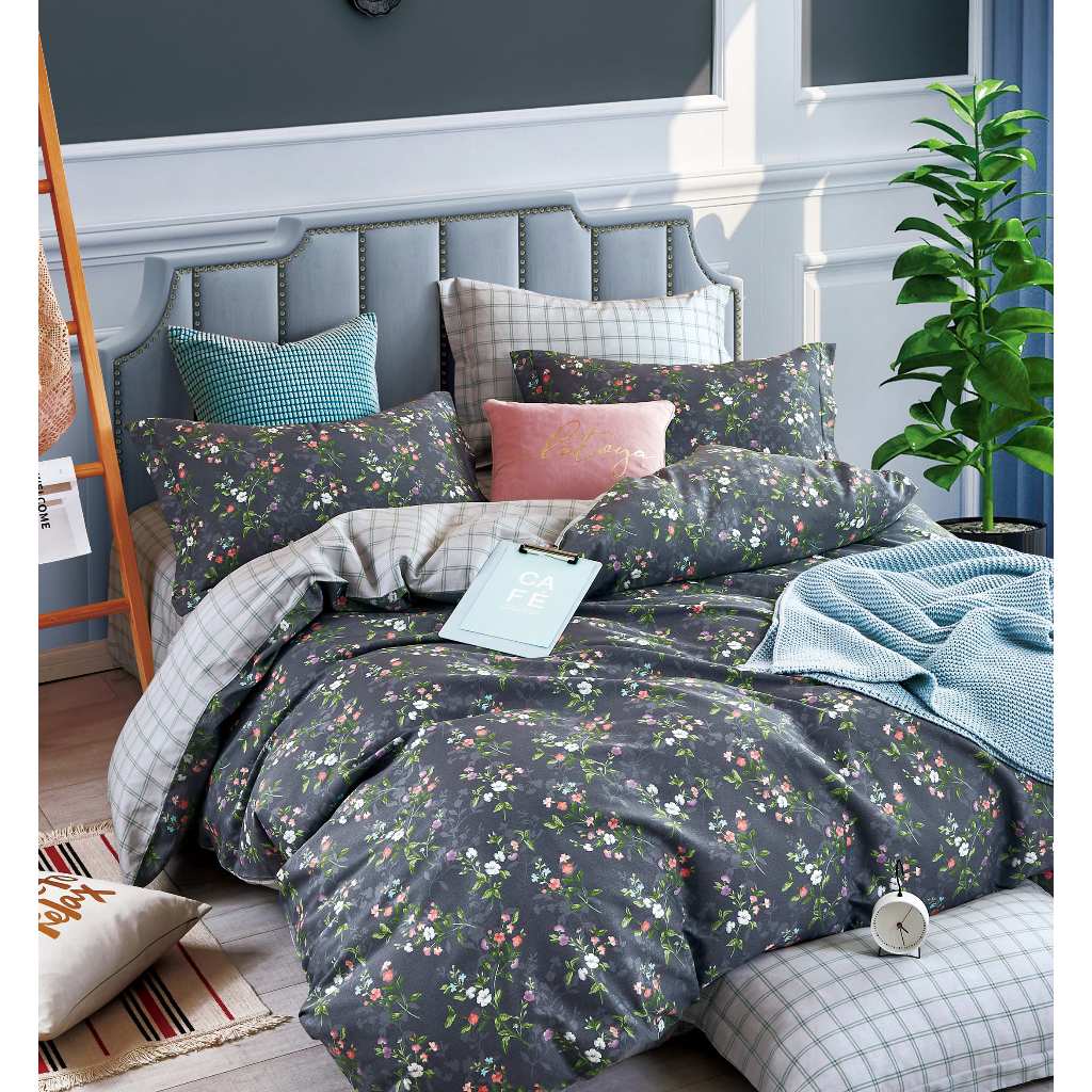 [BÔNG COTTON 100%] Bộ GA giường, áo gối NIN House Collins không kèm mền ...