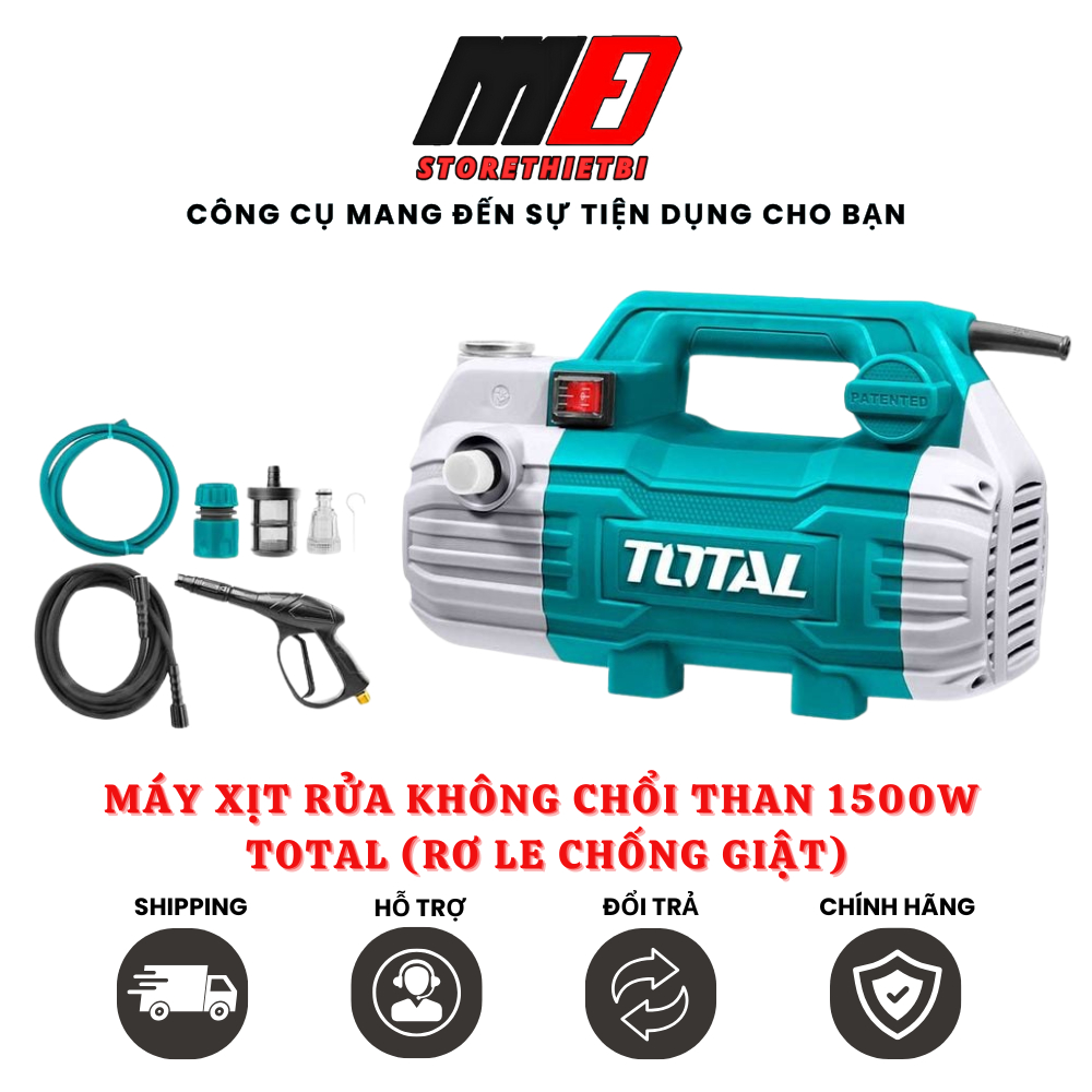 MÁY XỊT RỬA XE ÁP LỰC CAO TGT11236 TOTAL 1500W ( Không chổi than) | Shopee Việt Nam