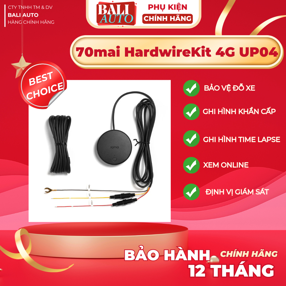 Bộ 70mai 4G Hardwire Kit UP04 dùng cho 70mai A510, A810, Omni X200 ...