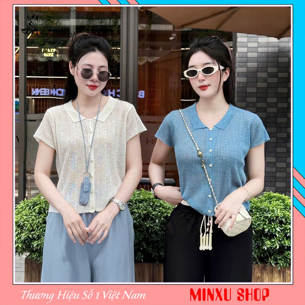 Áo Len Mongtoghi Ngắn Tay Cúc Tim Cổ Bẻ Hàng QC Minxu Shop TA36 ...