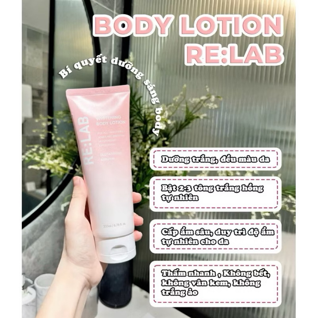 (Tặng Mặt nạ) Kem body RE:LAB WHITENING BODY LOTION 200ml hạn 2028 Hàn ...
