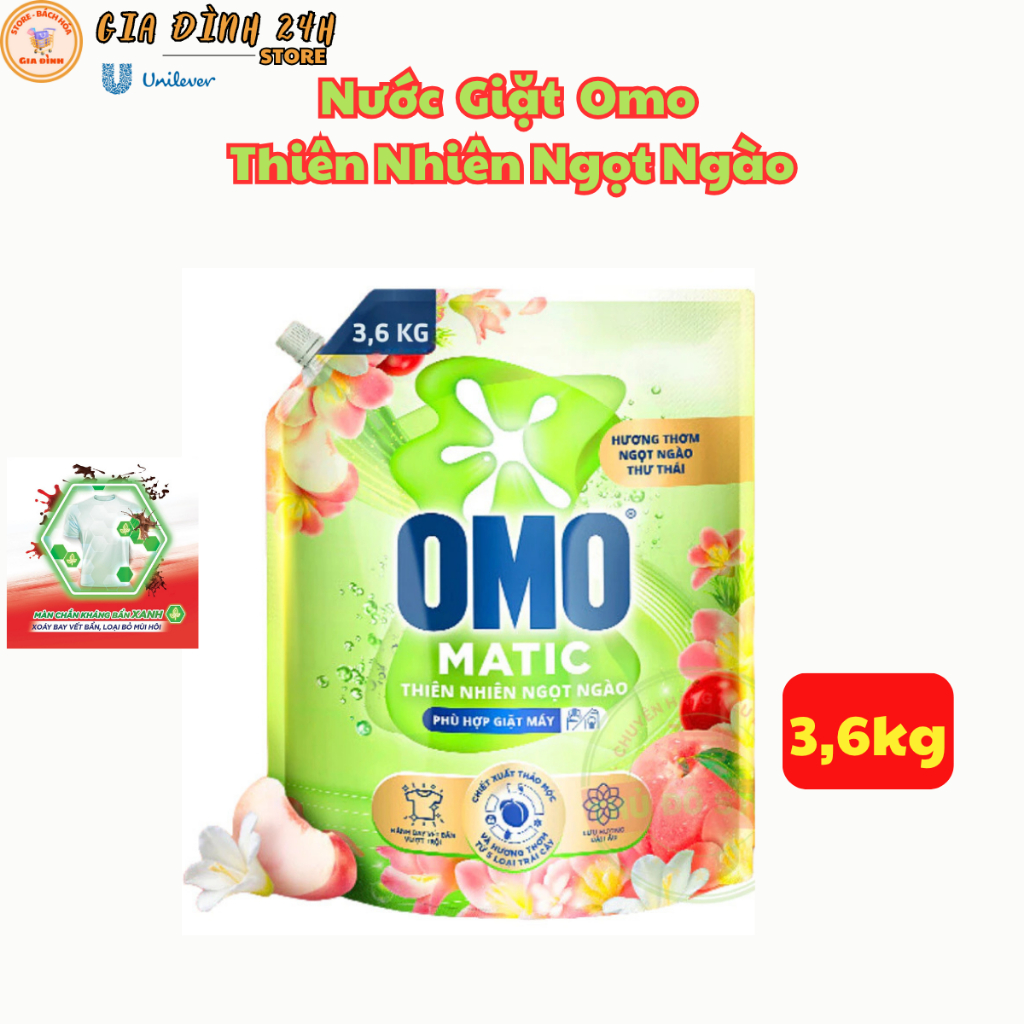 Nước Giặt OMO Matic 3.6KG - Hương Thiên Nhiên Ngọt Ngào - Dùng Cho Máy ...