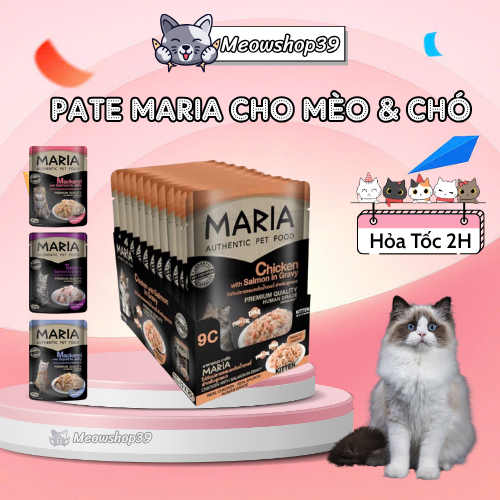 (Hỏa Tốc Đến 19H) (Combo 10 gói) Pate Maria Cao Cấp Cho Mèo & Chó túi ...