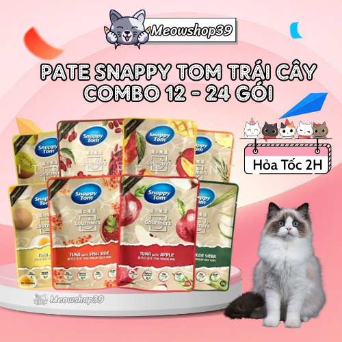 (Hỏa Tốc Đến 19H) Pate Snappy Tom mix Trái Cây Dành cho mèo - Thùng 24 và Combo 12 gói | Shopee ...