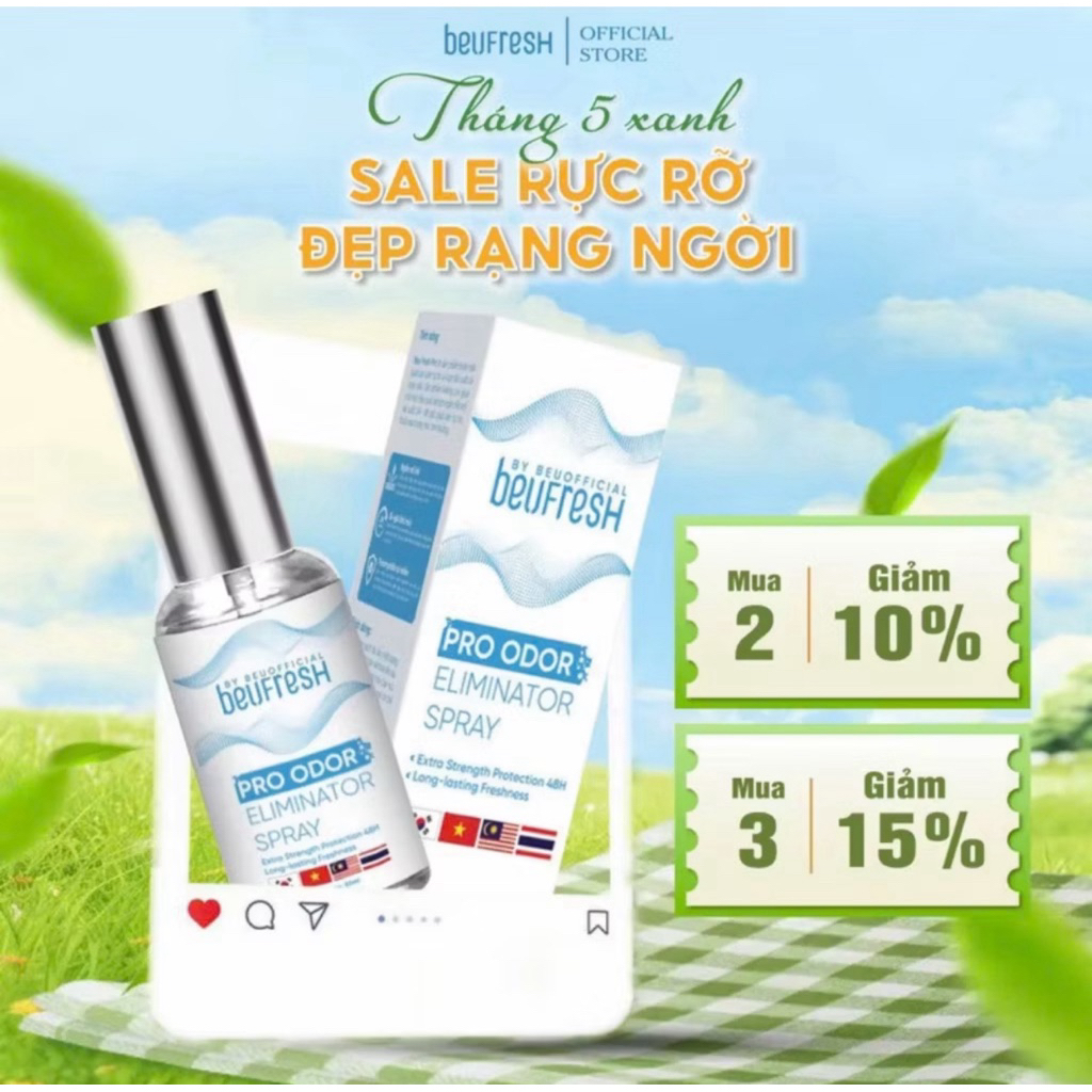 Xịt khử mùi toàn thân ,lăn khử mùi BEUFRESH ngăn tiết mồ hôi hạn chế ...