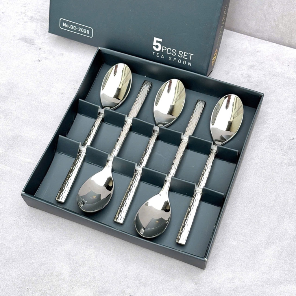 Set 5 thìa inox 304 Golden Crown xuất dư xịn (hộp đẹp) | Shopee Việt Nam