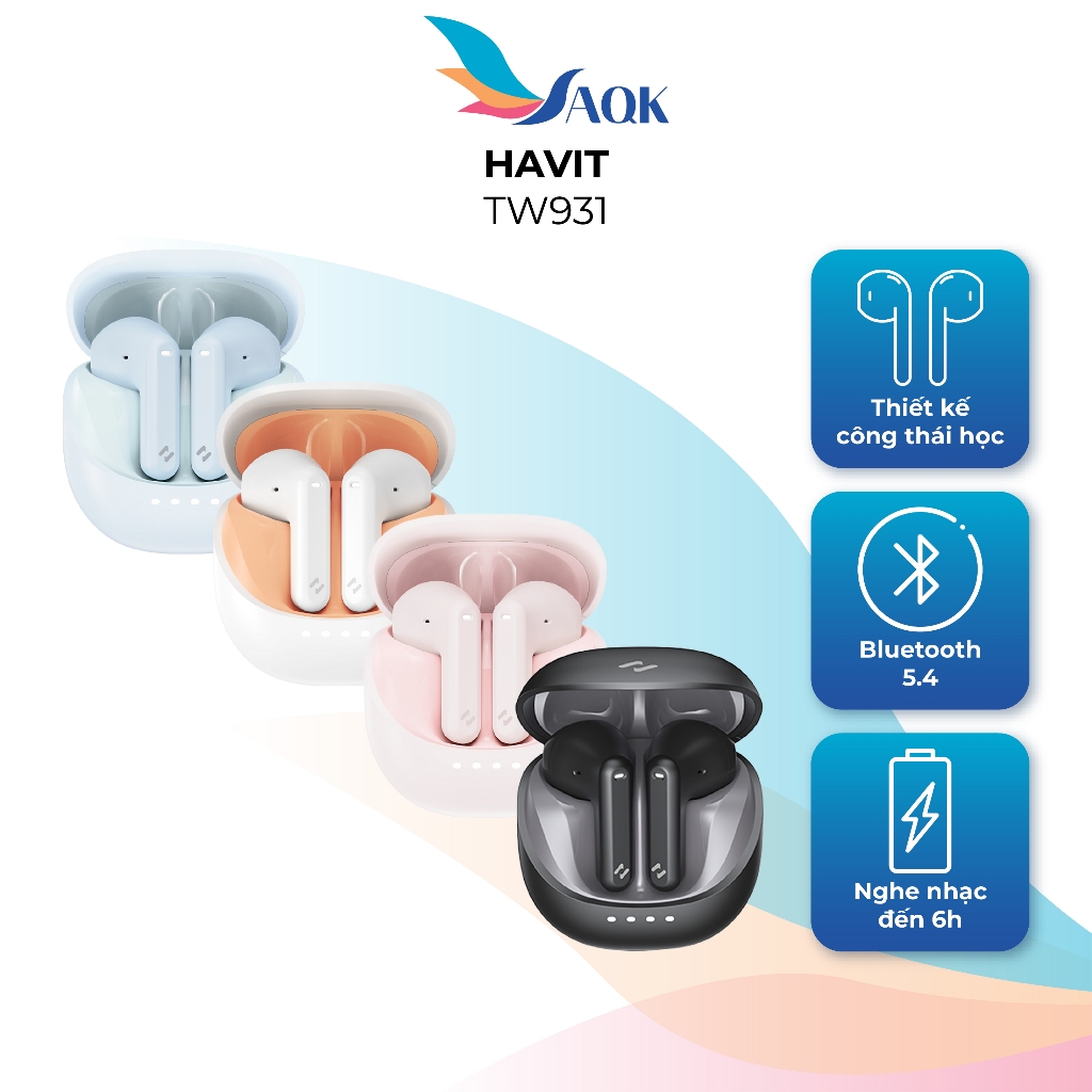 Tai nghe Bluetooth True Wireless Havit TW931 - Hàng chính hãng | Shopee Việt Nam