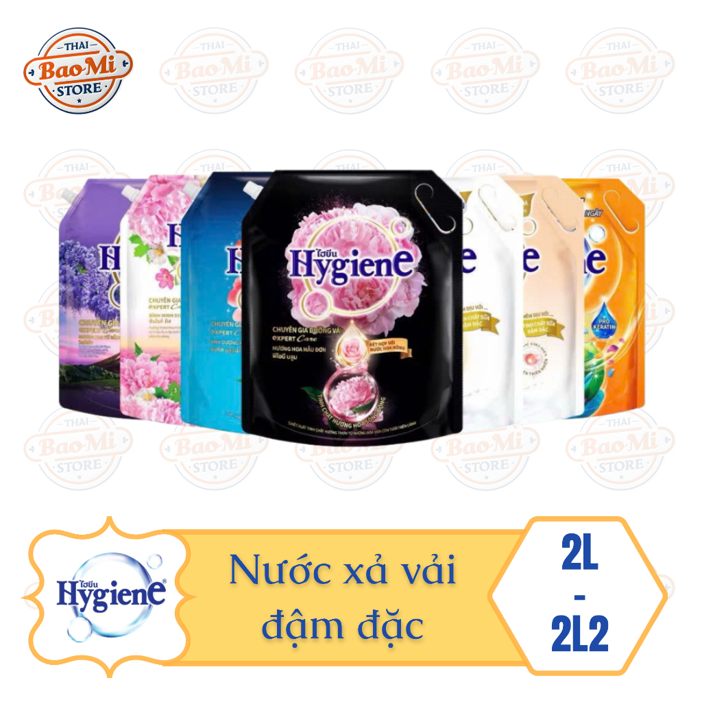 [Combo 2 Túi] Nước Xả Vải Đậm Đặc Hygiene Đủ Màu 2000ml-2200ml [Thái Lan] [[Tặng 1 Gói Xả 20ML ...