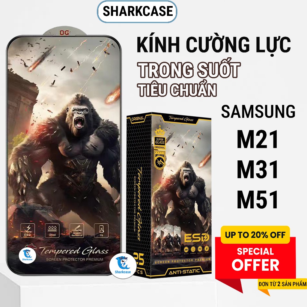 Kính cường lực Samsung M51, M31, M21, M30S cao cấp full màn trong suốt ...