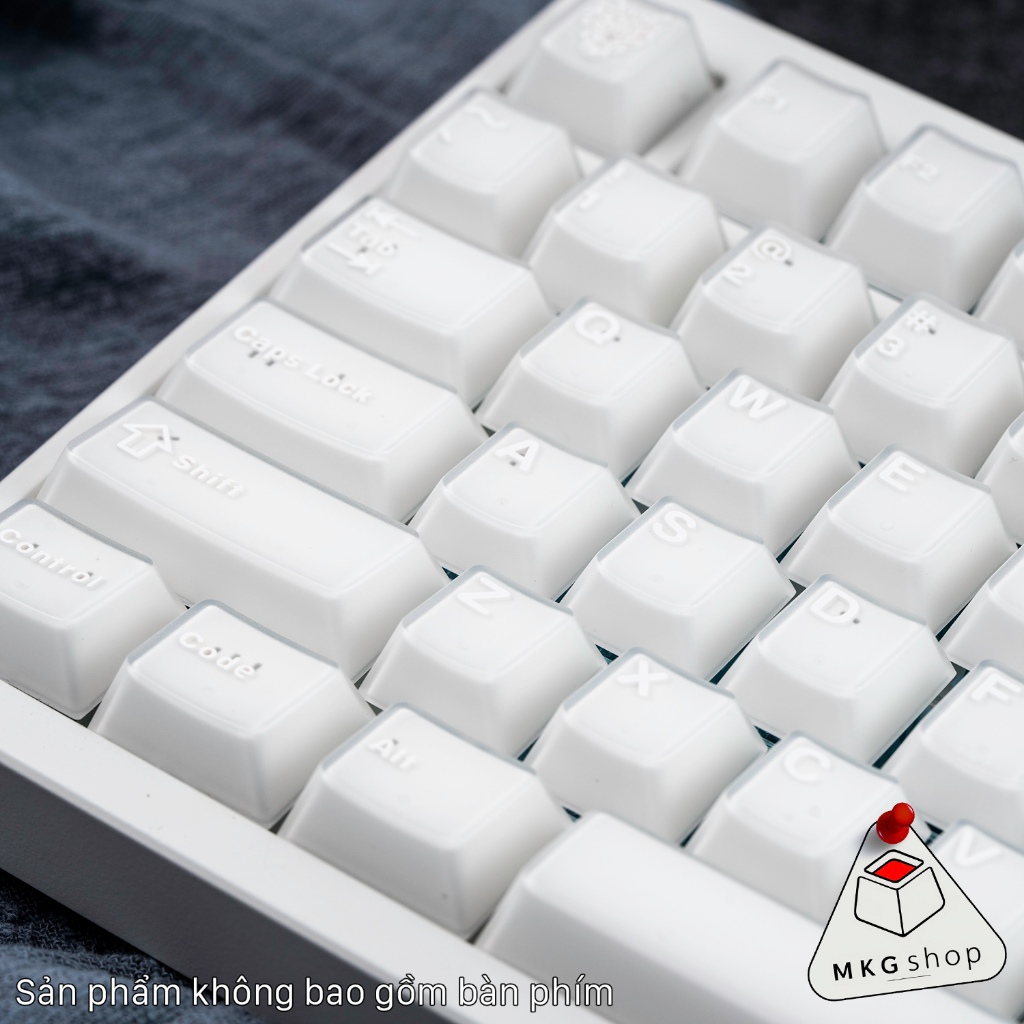 Keycap WOW - Trắng chữ trắng - Cherry profile - ABS doubleshot - Nút ...