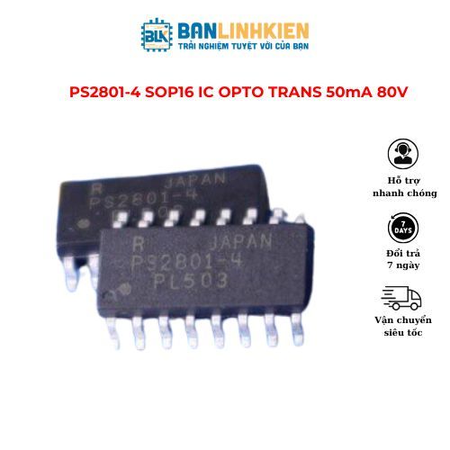 Cách li quang PS2801-4 SOP16 IC OPTO TRANS 50mA 80V BANLINHKIEN | Shopee Việt Nam