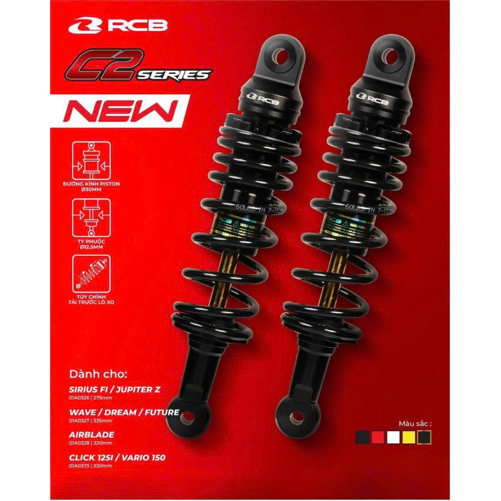 Phuộc RCB C2 Series – Gắn Wave, Vario, Click, Sirius, AB – Size 275 ...