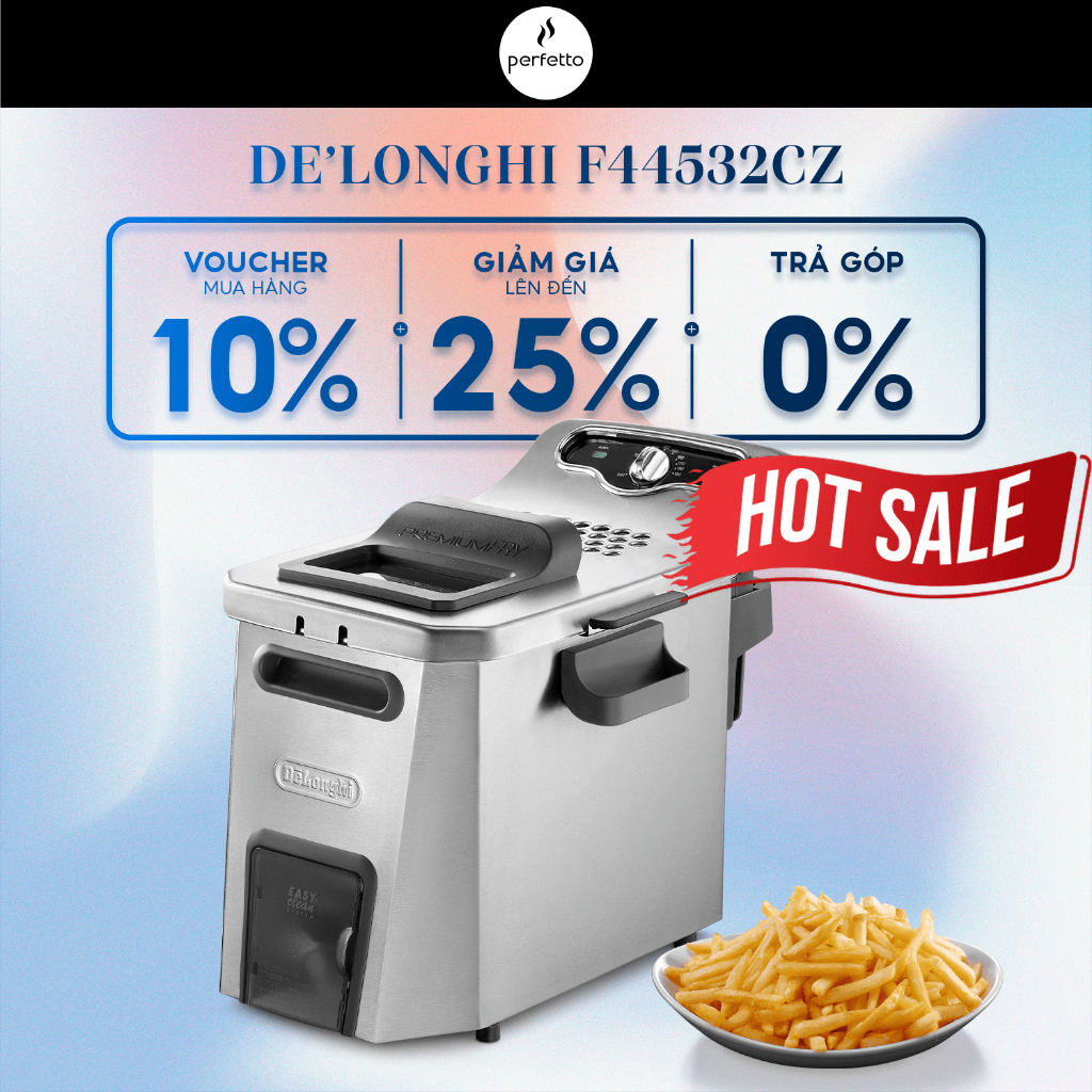 [CHÍNH HÃNG Ý] Nồi chiên ngập dầu DeLonghi Premium Fry F44532CZ 5 lít ...