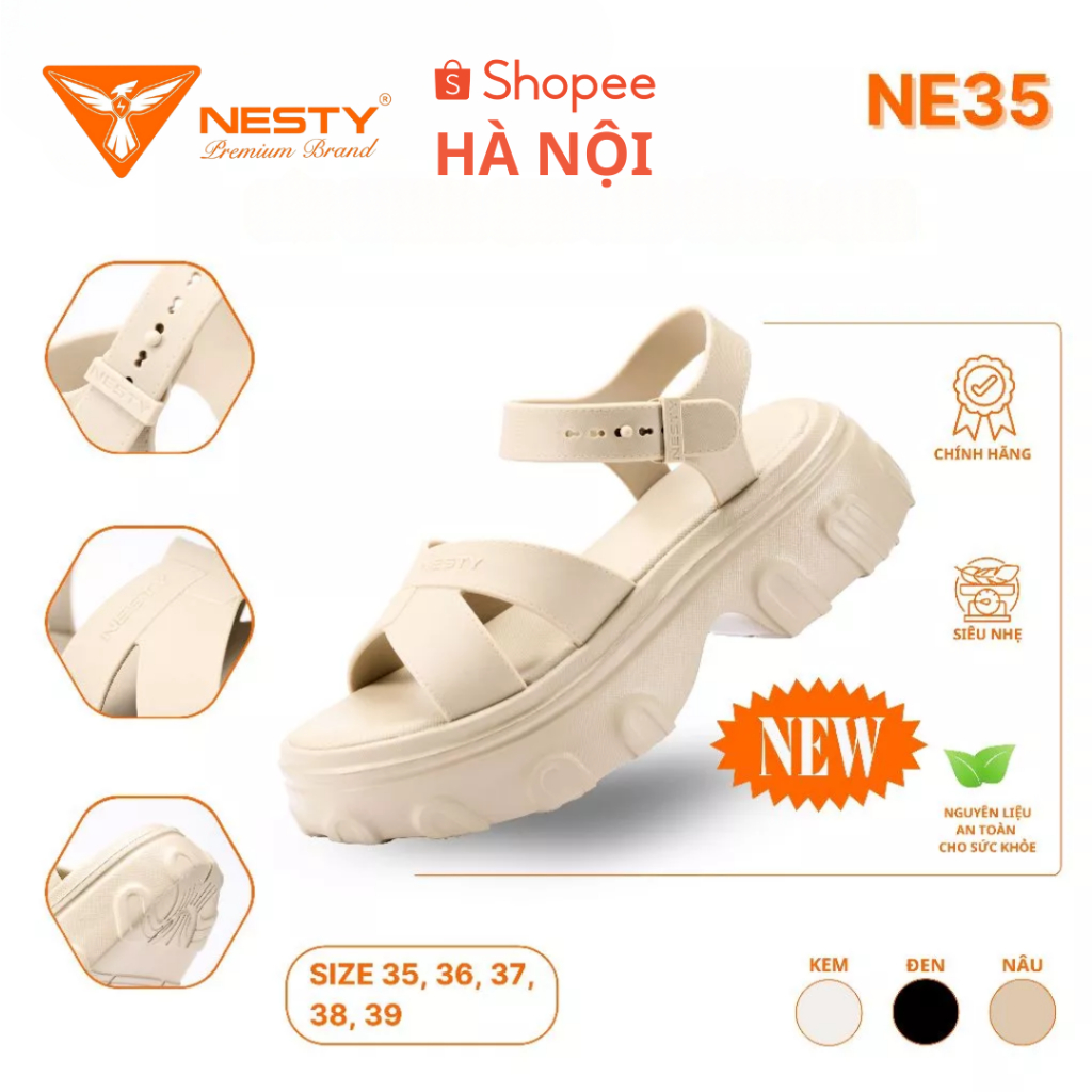 [GIAO HỎA TỐC] DÉP SANDAL ĐẾ CAO SANG TRỌNG NHÃN HIỆU NESTY MÃ NE35 ...