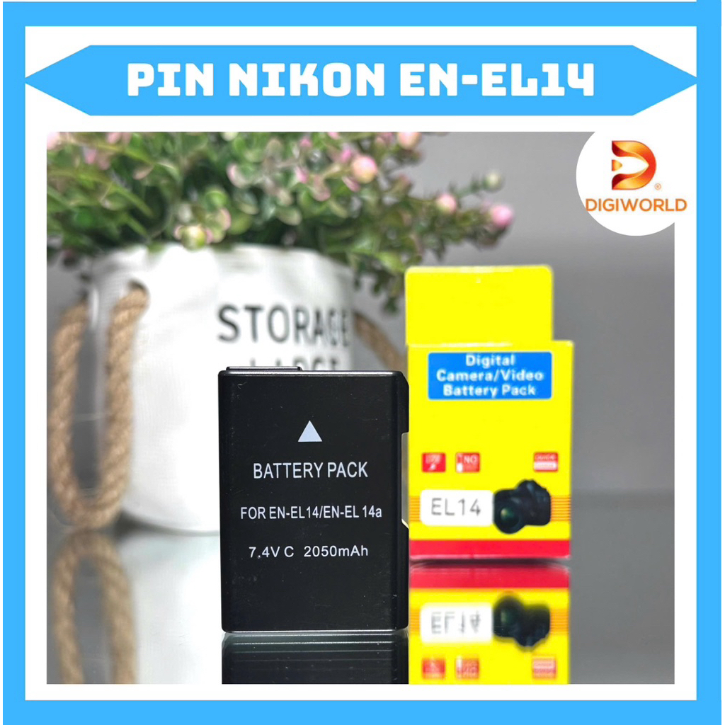 Pin Nikon EN-EL14 ( pin thay thế dung lượng cao )D3100, D3200, D3300 ...