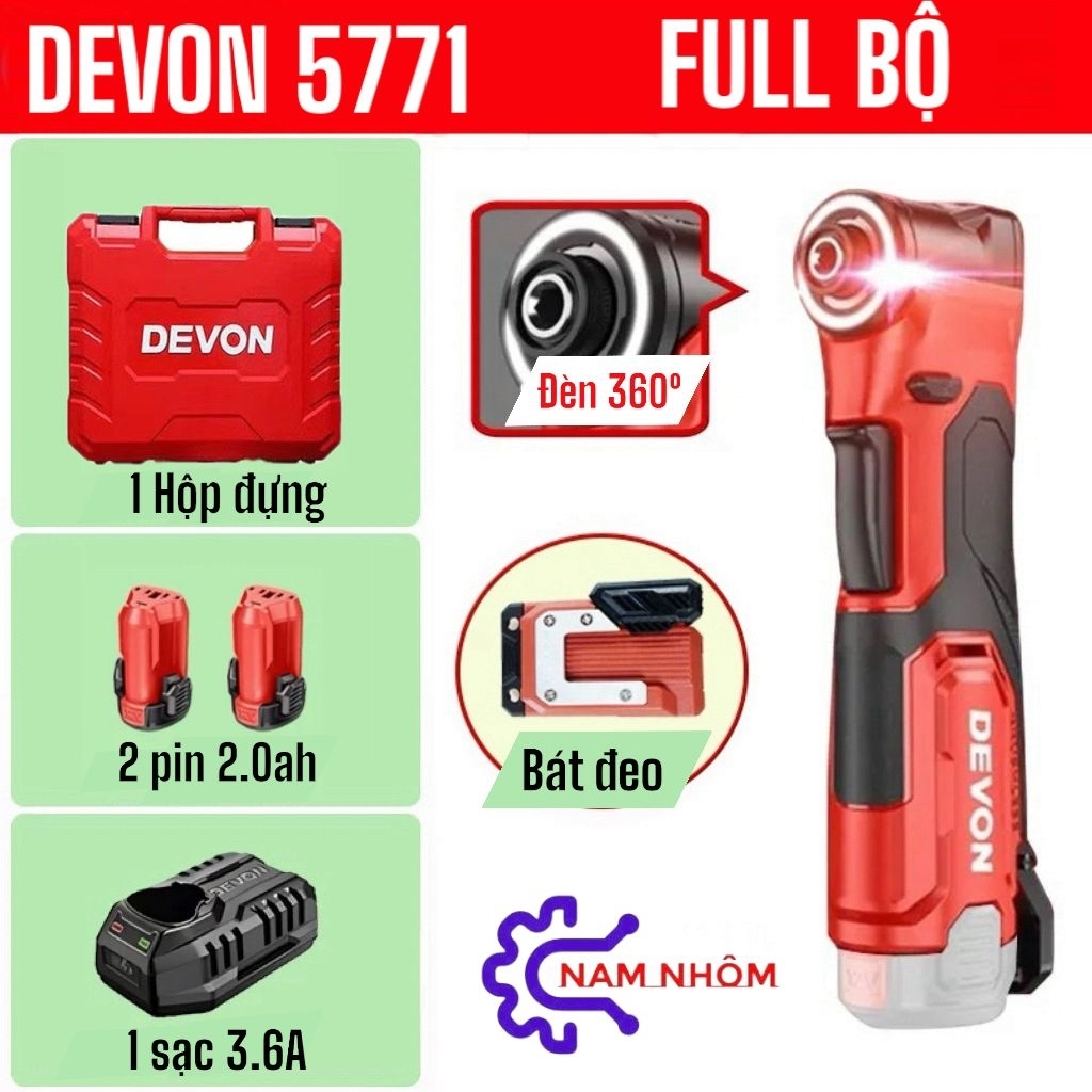 Máy vặn vít góc DEVON 5771 (12v hàng chính hãng ) | Shopee Việt Nam