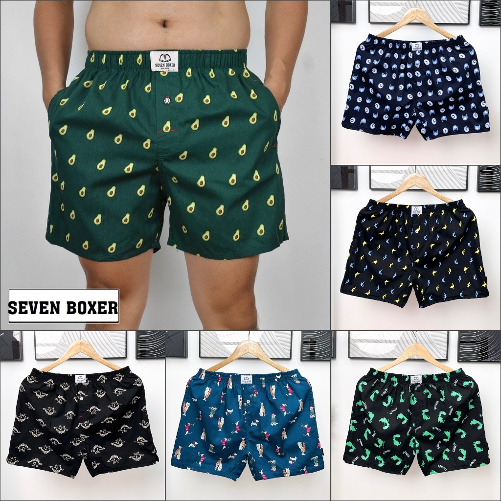 (Có túi tiện lợi) Quần đùi nam kate mặc nhà Seven Boxer | Shopee Việt Nam