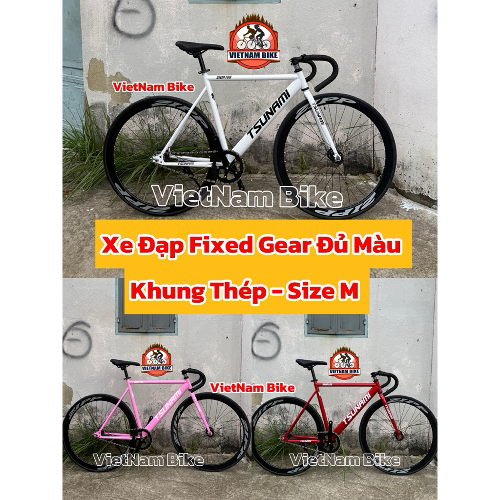 (SIZE M) Xe Đạp Thể Thao Fixed Gear Tsunami Snm100 Khung Thép ( KÈM ...