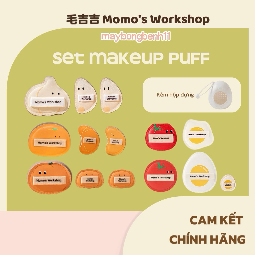 [ Có sẵn ] (CHÍNH HÃNG) Bông mút trang điểm rau củ Momo Workshop | Shopee Việt Nam