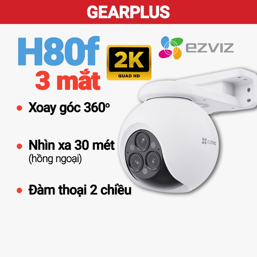 Camera EZVIZ H80f 3 Mắt 4K| WiFi Điều Khiển Ngoài Trời | Đàm Thoại 2 ...