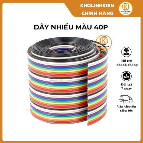 Dây Nhiều Màu 40P (1 Mét ) Nối Mạch Điện Tử- Cáp LCD Kholinhkien | Shopee Việt Nam