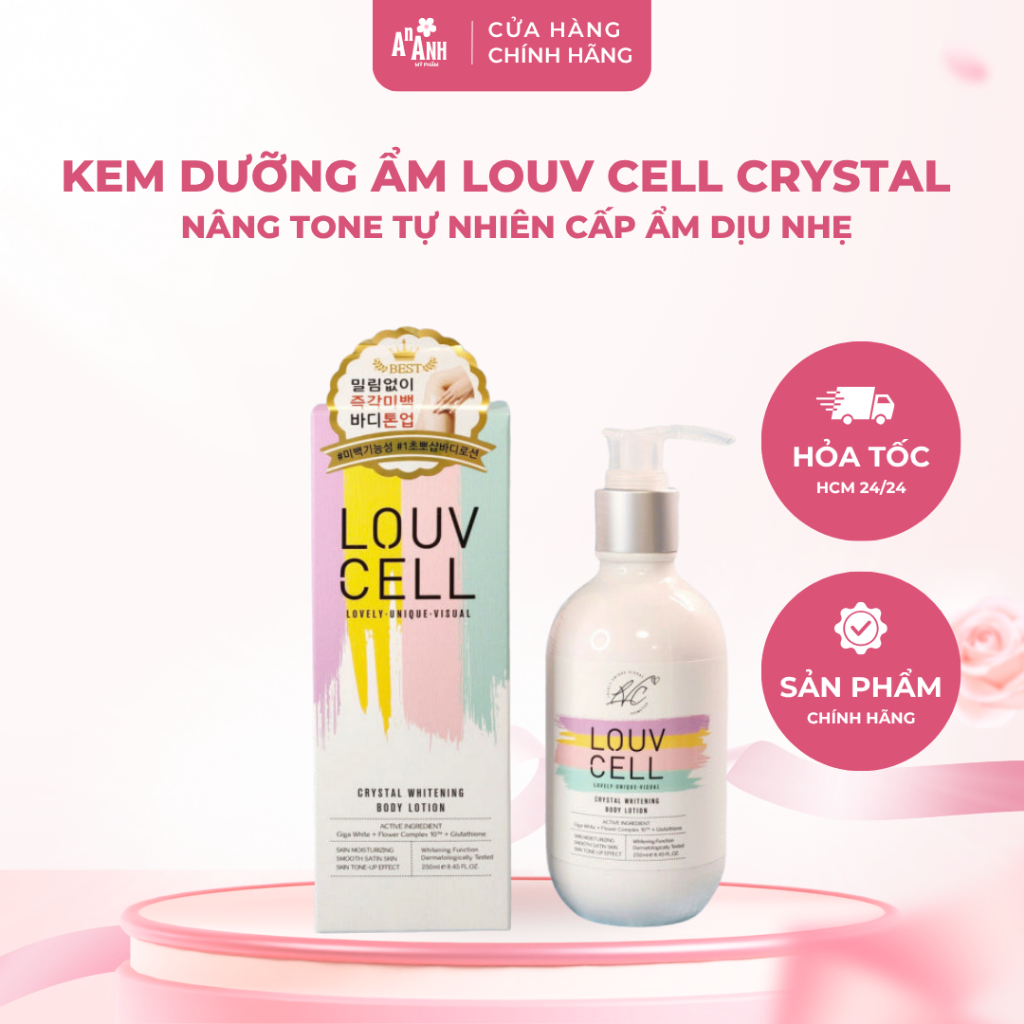 Kem Dưỡng Ẩm Louv Cell Crystal Whitening Body Lotion 250ml | Shopee ...