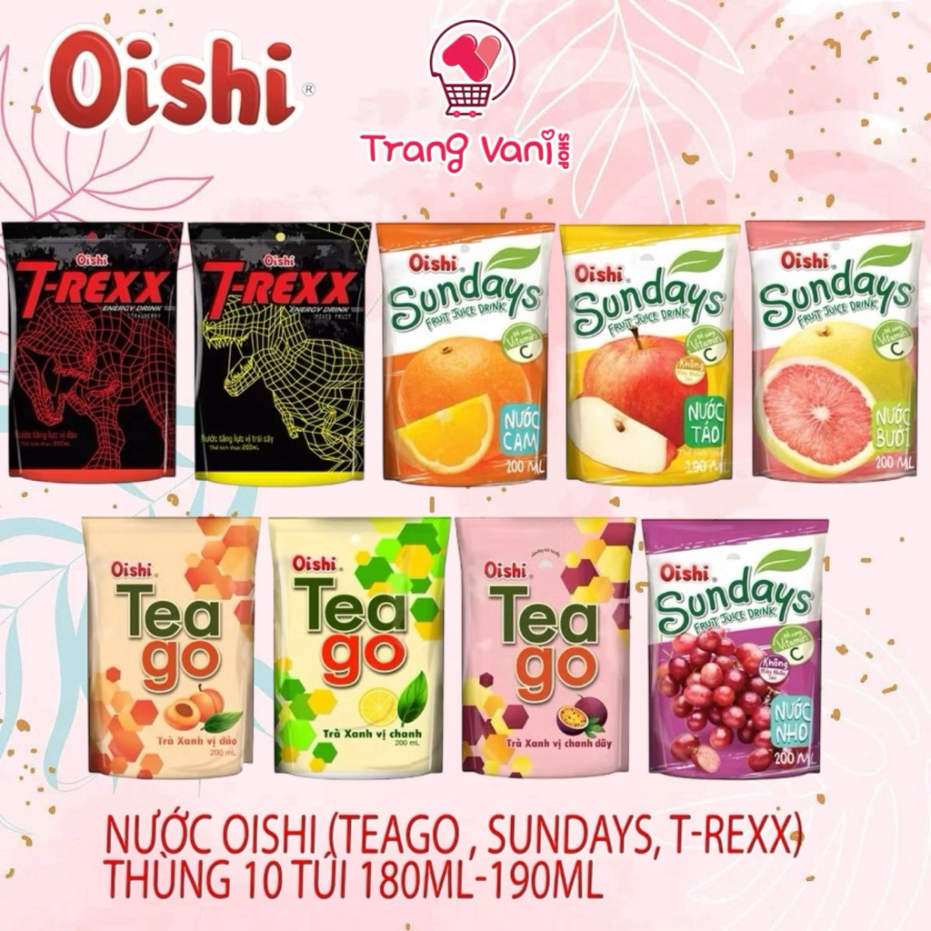 [LỐC 10 GÓI] Nước Trái Cây Oishi T-Rexx/Tea Go/Sunday | Shopee Việt Nam