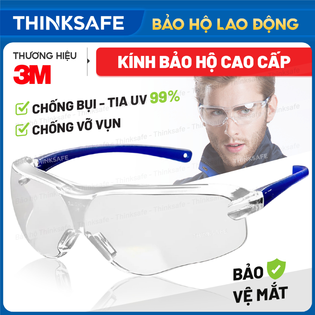 Kính bảo hộ 3M V34 tròng trong, kính chống bụi đi đường chống tia uv ...