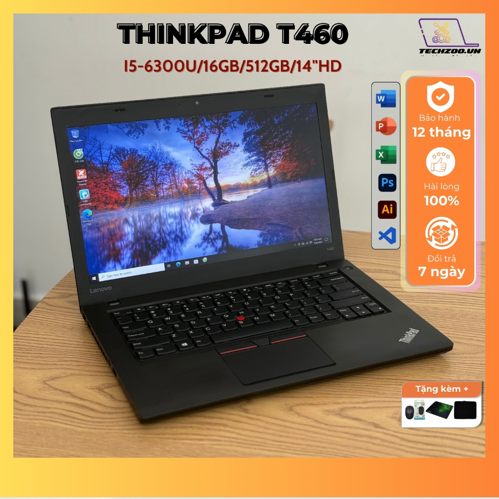 Laptop Thinkpad T460 I5-6300U/16GB/512GB/14inch HD,siêu bền, phím gõ ...