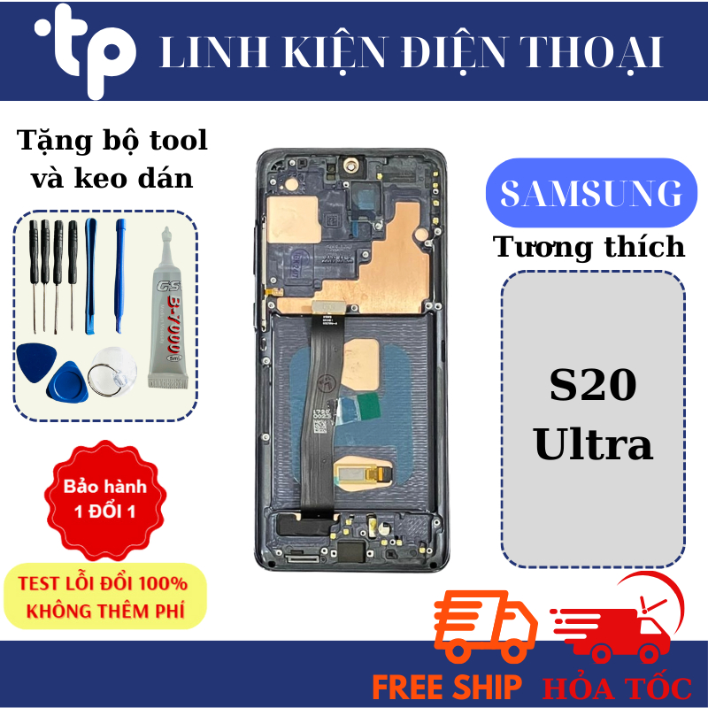 Màn hình SAMSUNG S20 Ultra/ s20u QX/ OLED Khung (Tặng keo dán và bộ sửa ...