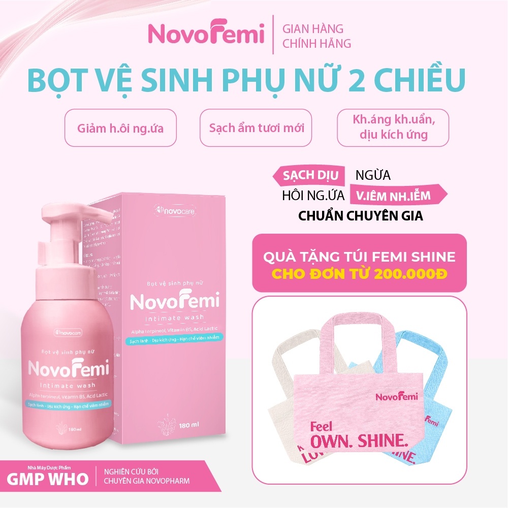 Bọt dung dịch vệ sinh phụ nữ Novofemi - Hỗ trợ sạch dịu hôi ngứa, kháng ...