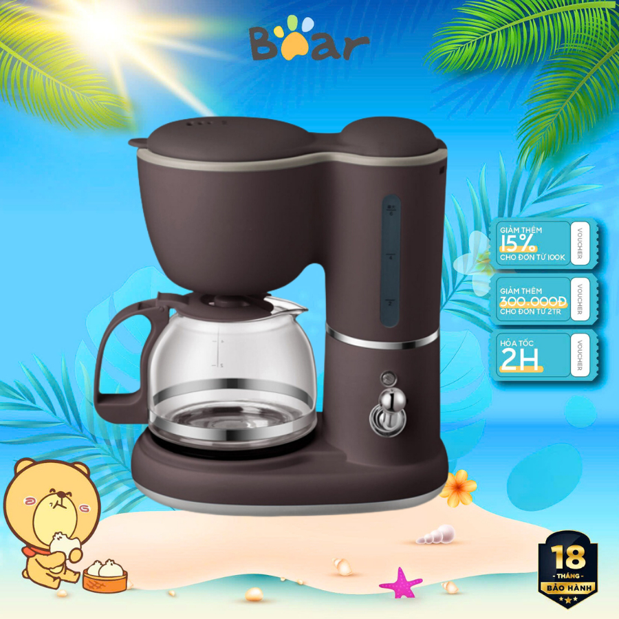 Máy Pha Cà Phê Mini 0.6L Bear KFJ-A06Q1, 550W Pha Trà Pha Coffee Loại Bỏ Cặn, Nhỏ Gọn, BH 18 ...