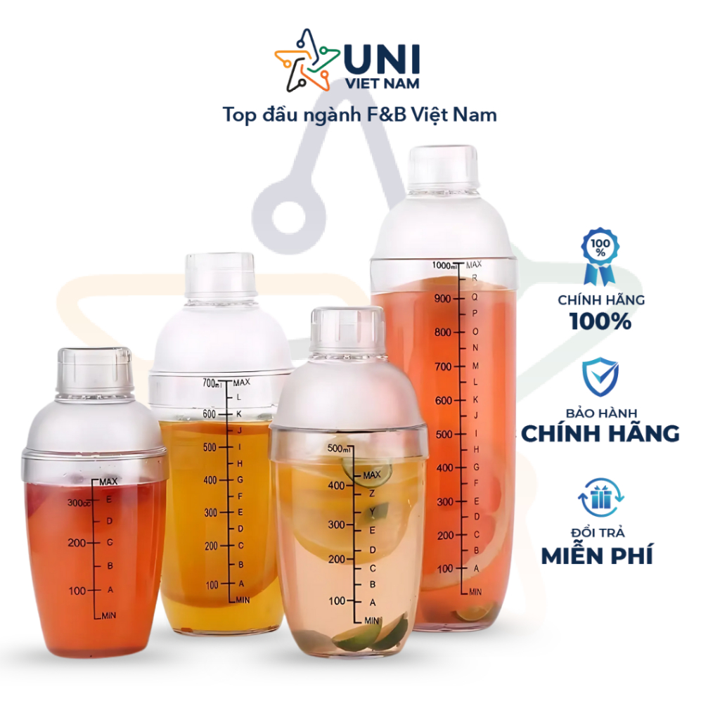 Bình lắc shaker nhựa (chưa bao gồm nắp) vạch đen dung tích 350ml, 530ml, 700ml, 1000ml | Shopee ...