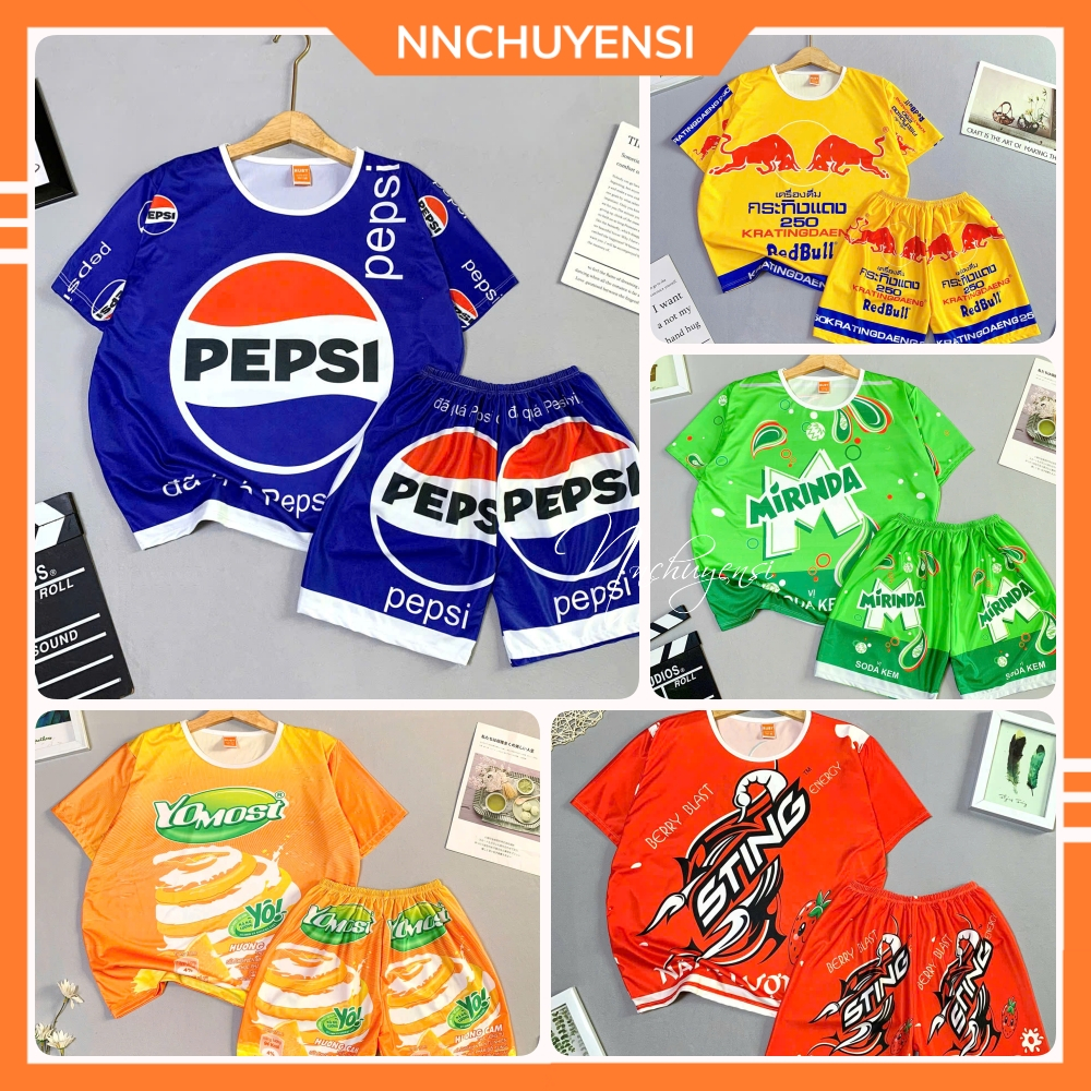 Đồ bộ Sting Pepsi Coca cola Mirinda 247 đồ bộ nước ngọt cho bé và người ...