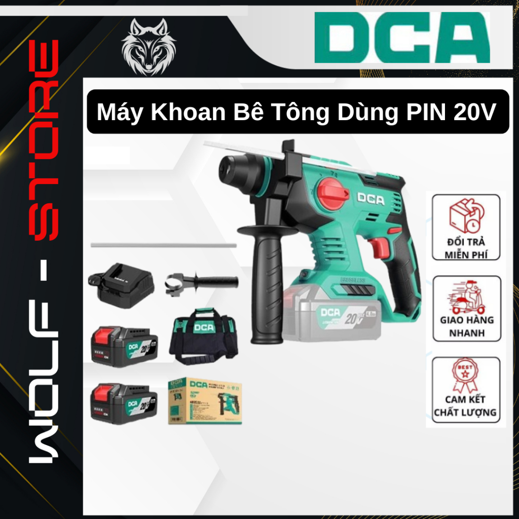 Máy Khoan Bê Tông DCA ADZC22BM | 20V Pin 4.0Ah×2 | 3 Chế Độ | Đập 4500l ...