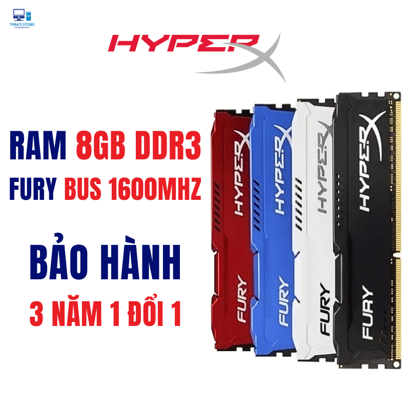 Ram PC 8GB DDR3 bus 1600 MHz ram máy tính bàn kingston Fury PC3 12800U ...