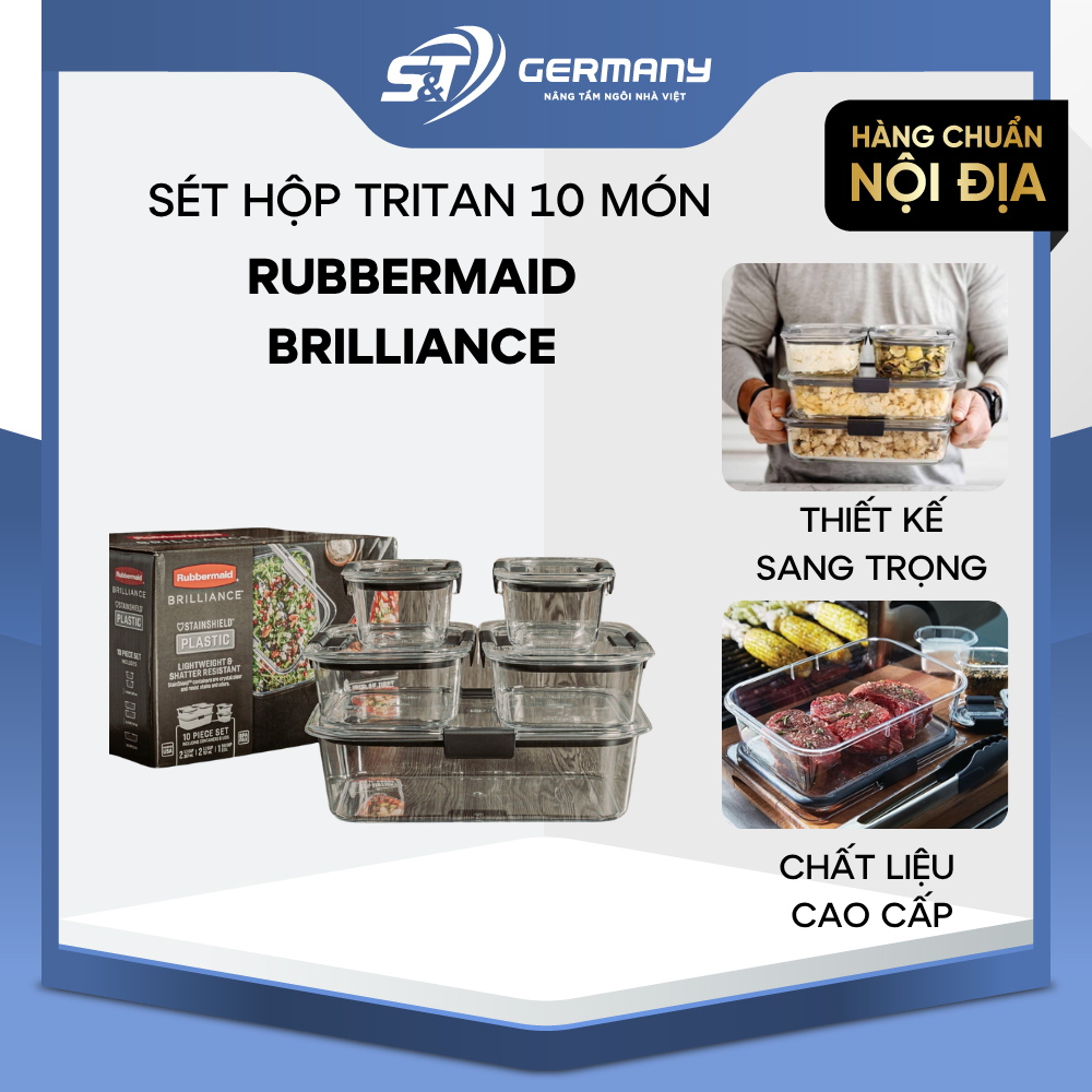 Sét hộp Tritan Rubbermaid Brilliance 10 món Made in USA - 2180308 cao ...