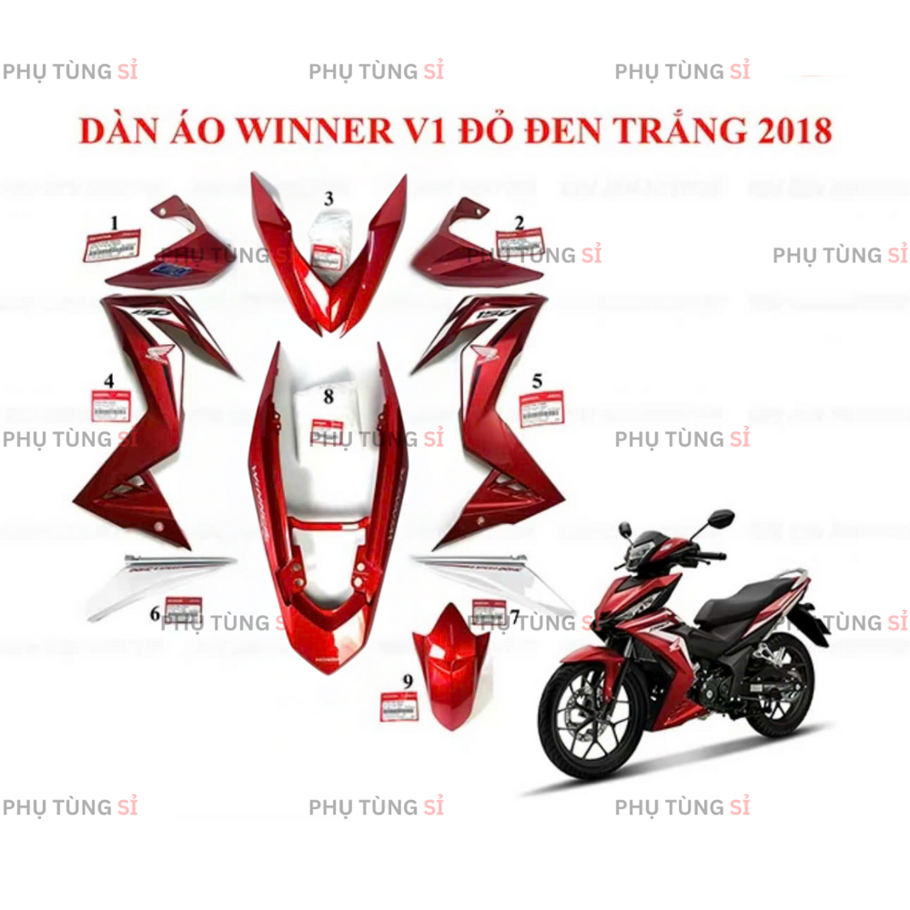 DÀN ÁO WINNER V1 ĐỎ 2018 ZIN HÃNG HONDA | Shopee Việt Nam