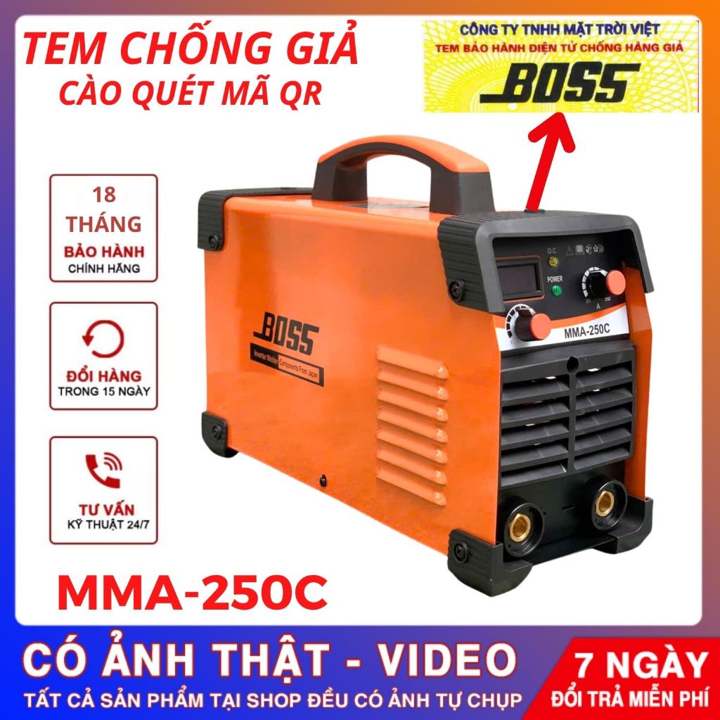 Máy hàn Boss ARC 250A hàng công ty chính hãng, Máy hàn điện tử Boss ...