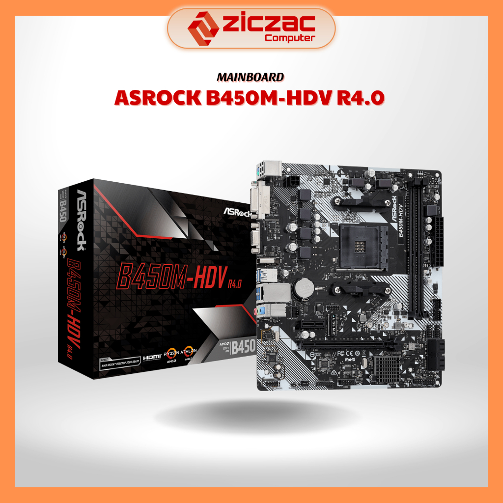 Mainboard ASRock B450M-HDV R4.0 | A520M/ac Wifi AM4 AMD 2x DDR4 - BH 36th chính hãng | Shopee ...